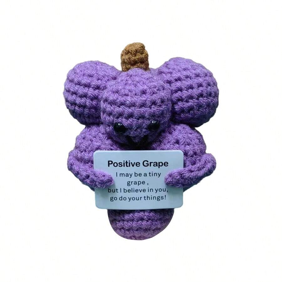 Handmade Knitted Grape Fruit Doll, Cute And Positive Plush Toy With ...