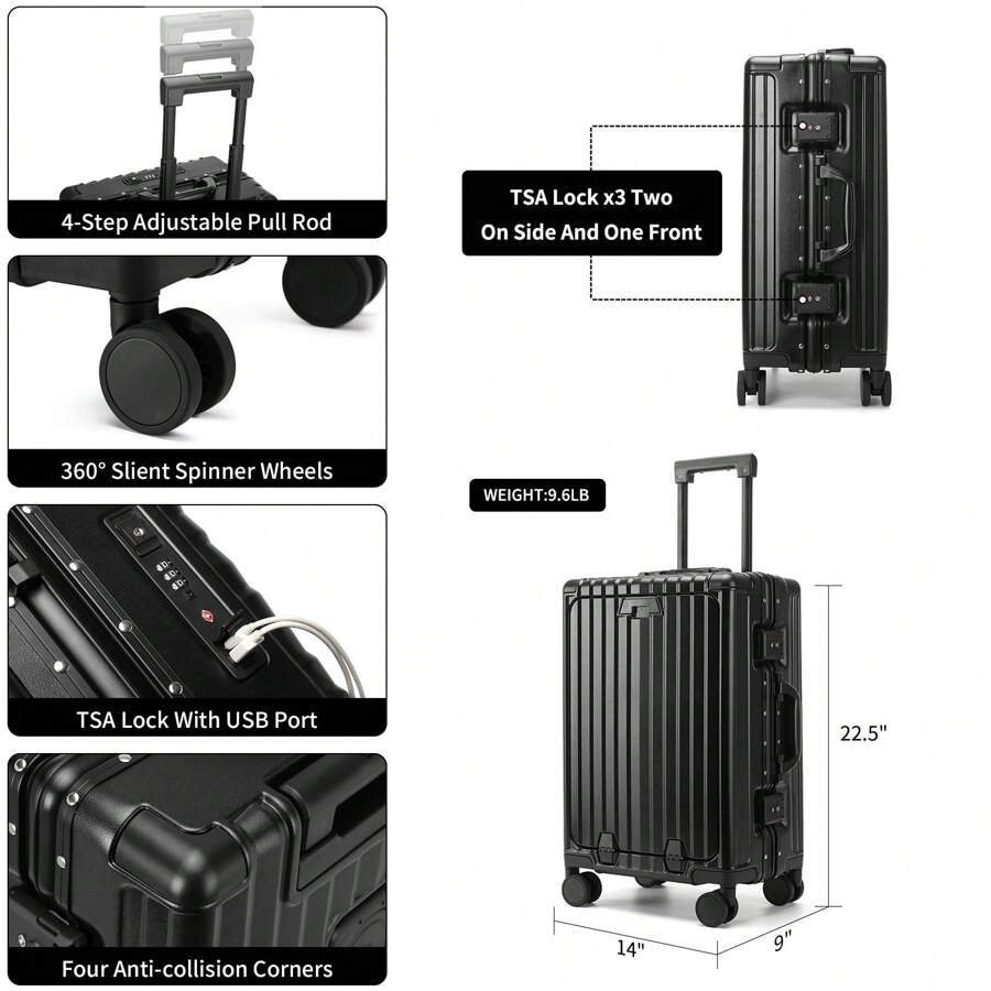 Hard Carry On Suitcase With Laptop Compartment,Airline Approved ...