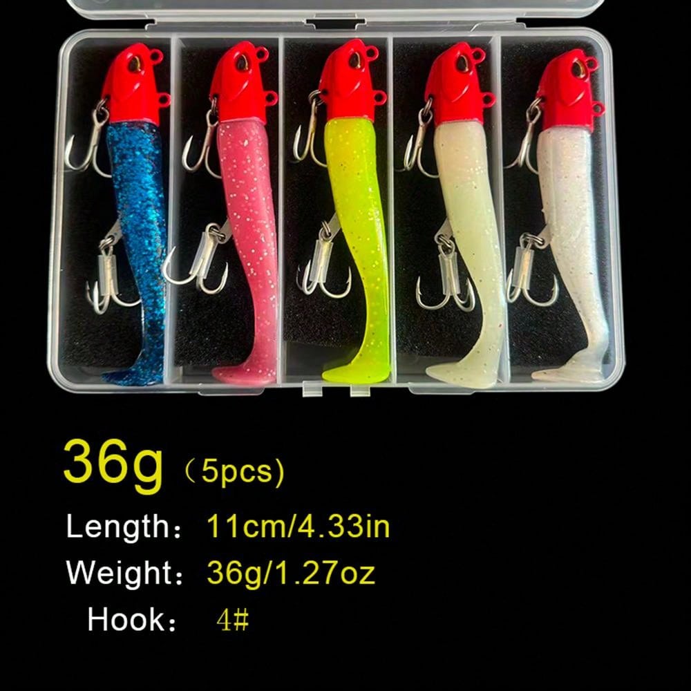 5 Sets Bayonet Lure Set With T-Tail Soft Lure, Lead Fish, Fake Lure ...