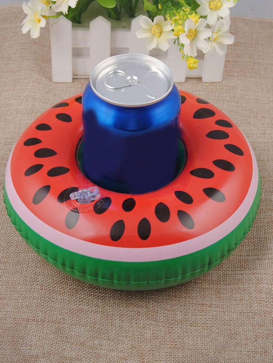 1pc Pvc Watermelon Shaped Inflatable Cup Holder Float For Pool Party ...