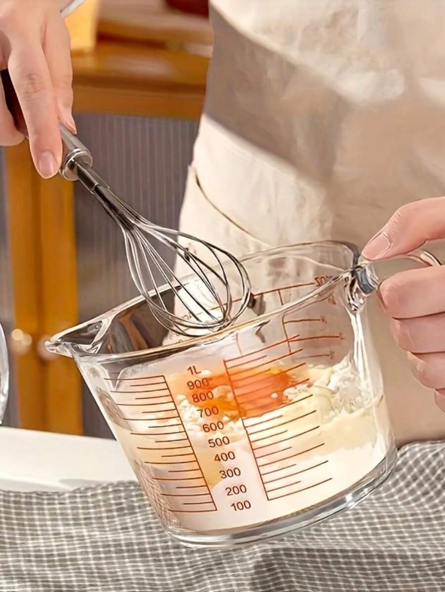 1pc Glass Measuring Cup With Graduated Marks, High-Temperature Resistant Large Capacity ...