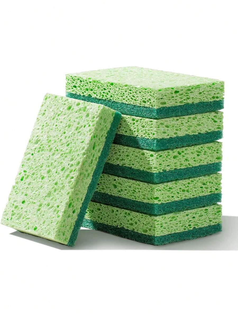 6 Pcs Clean Sponges,Dual-Sided Non-Scratch Soft Scrub Dish Sponges, For ...
