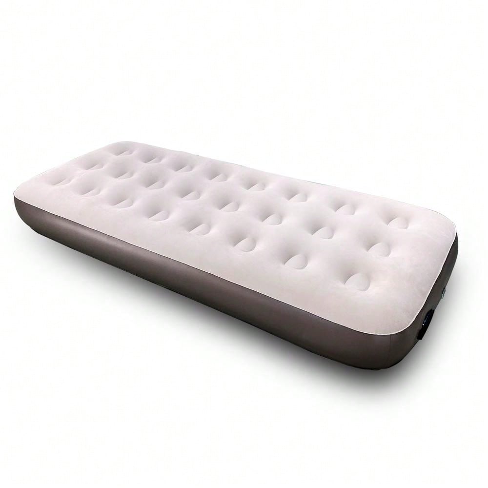 Beige Single Person Outdoor Inflatable Mattress Pvc Outdoor Mattress ...