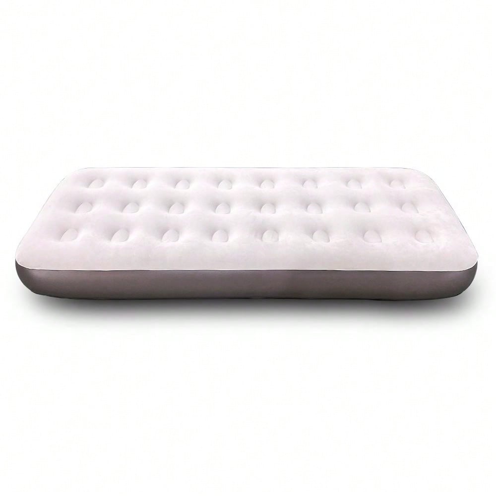 Beige Single Person Outdoor Inflatable Mattress Pvc Outdoor Mattress ...