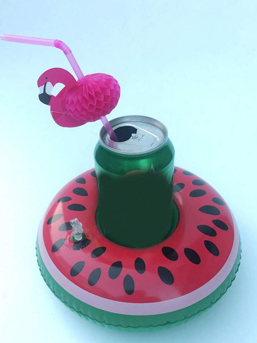 1pc Pvc Watermelon Shaped Inflatable Cup Holder Float For Pool Party ...