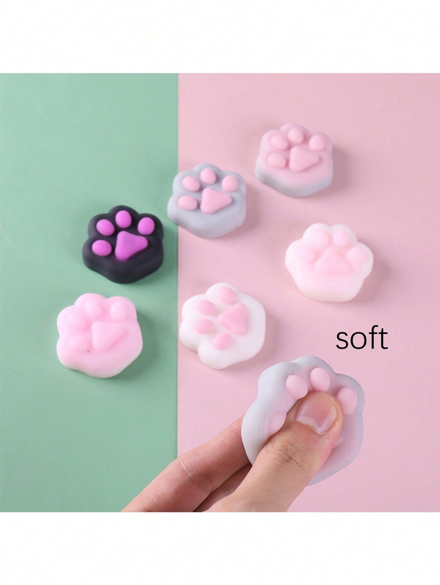 Mini Cat Paw Pinch Toy, Cute And Soft Stress Relief Squishy Animal Bun ...