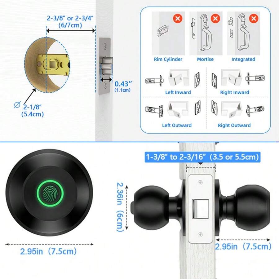 Smart Fingerprint Ball Lock, Graffiti Lock, Mechanical Lock, Room Door ...