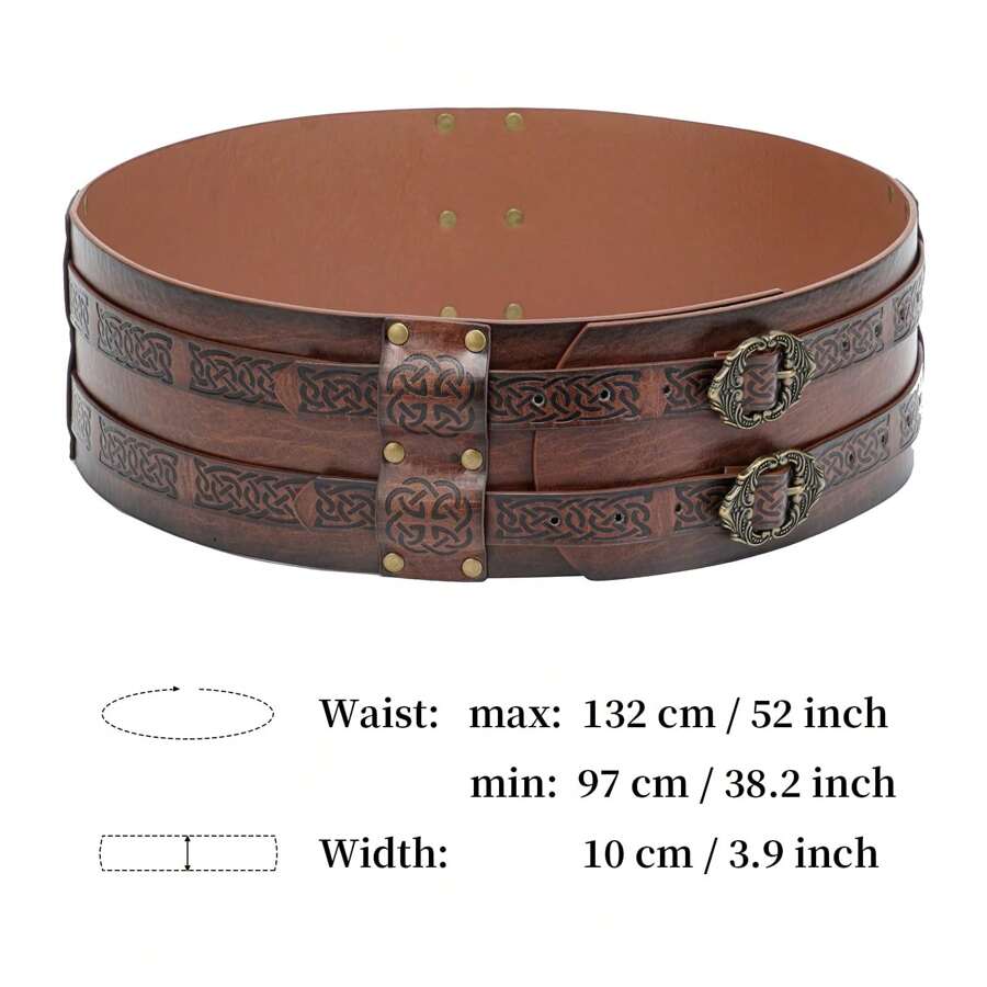 Viking Wide Belt, Medieval Faux Leather Armor Belt Knight Corset Belt ...