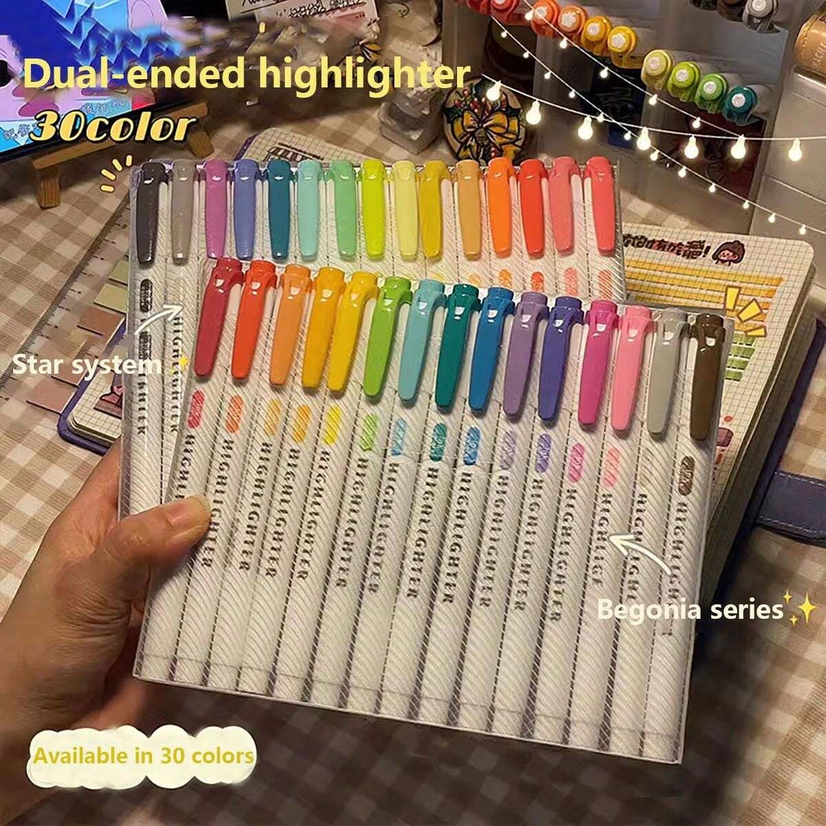 Double-Headed Highlighter, Pastel Color Marker & Sign Pen Set For ...