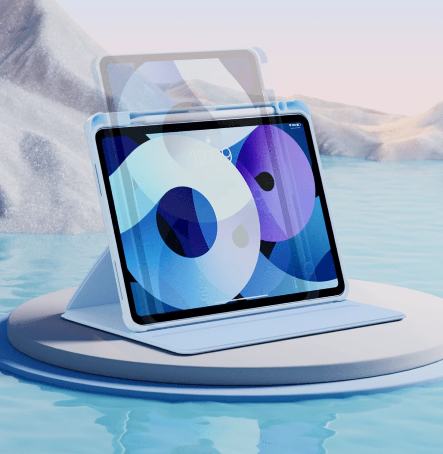 1pc Black 360-Degree Rotating Protective Case Compatible With Ipad 9/8 ...