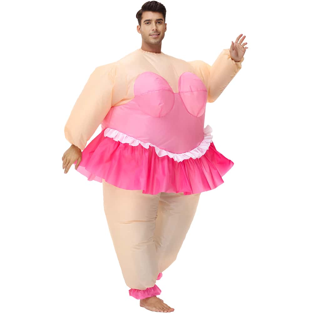 Inflatable Costume Adult Pink Breast Top Ballet Sumo Funny Explosion ...
