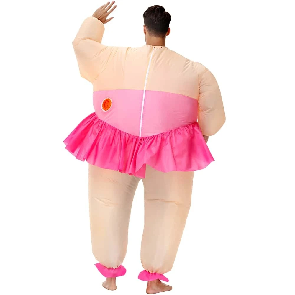 Inflatable Costume Adult Pink Breast Top Ballet Sumo Funny Explosion ...