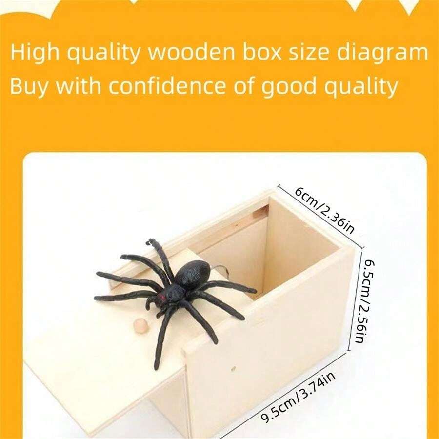 April Fool's Day Prank Prop Spider Box, Funny DIY Wooden Surprise Box ...