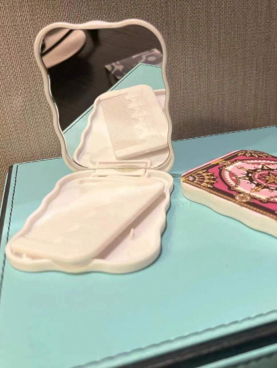 Creative Mirror Comb 2 In 1 Portable Cosmetic Compact Mirror Flip ...