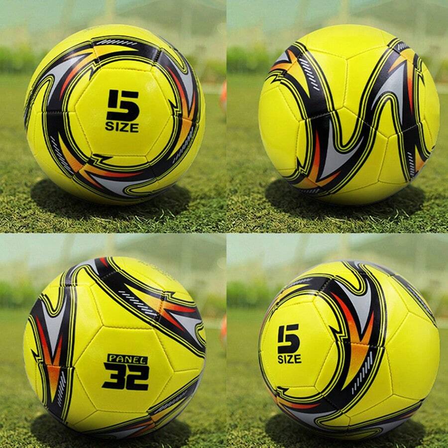 1PC Size 5 Football PVC Material Yellow Color Standard Size Official ...