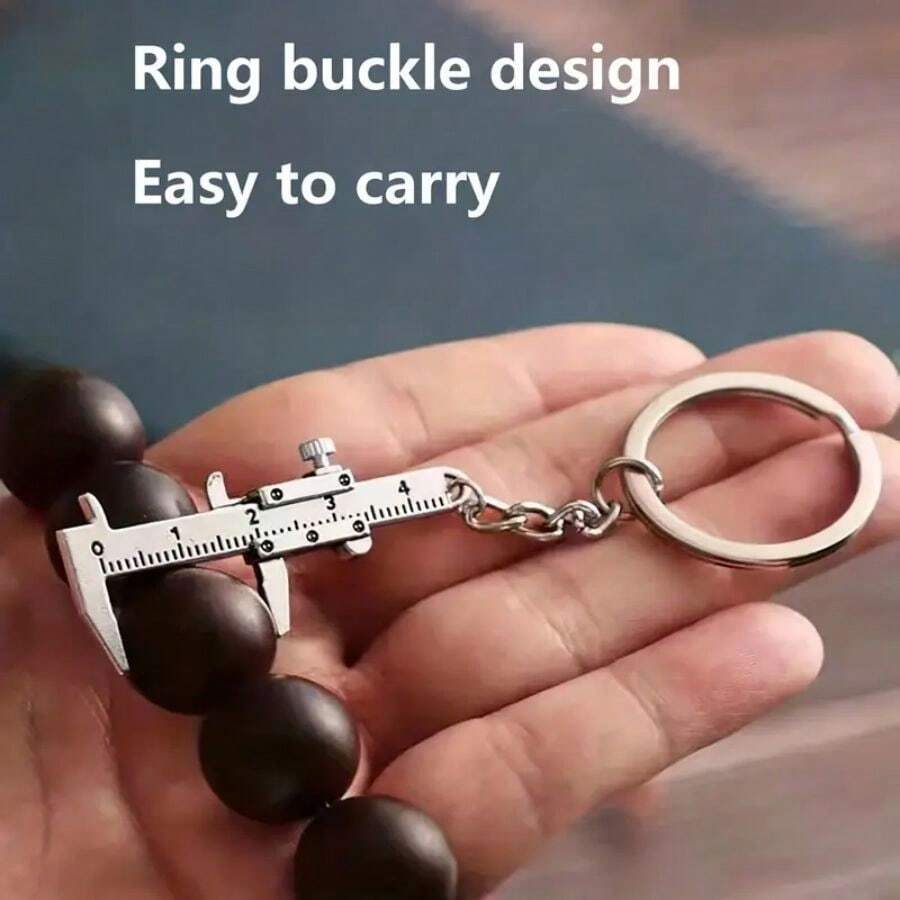 1 Pc Mini Vernier Caliper Keychain - Portable Zinc Alloy Measuring Tool ...