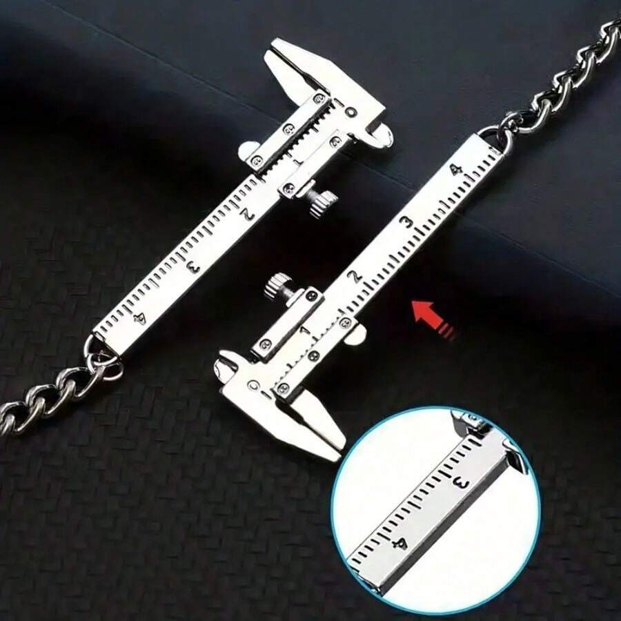 1 Pc Mini Vernier Caliper Keychain - Portable Zinc Alloy Measuring Tool ...