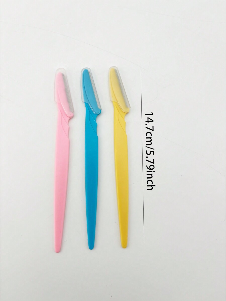 3pcs/Set Multicolor Stainless Steel Sharp Eyebrow Razor Blade, Makeup ...