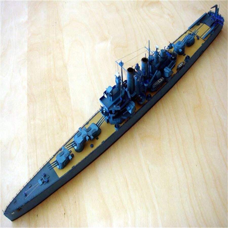 Diy Paper Model 1:400 Scale Uss Helena Light Cruiser & Y-75 Oil Tanker ...