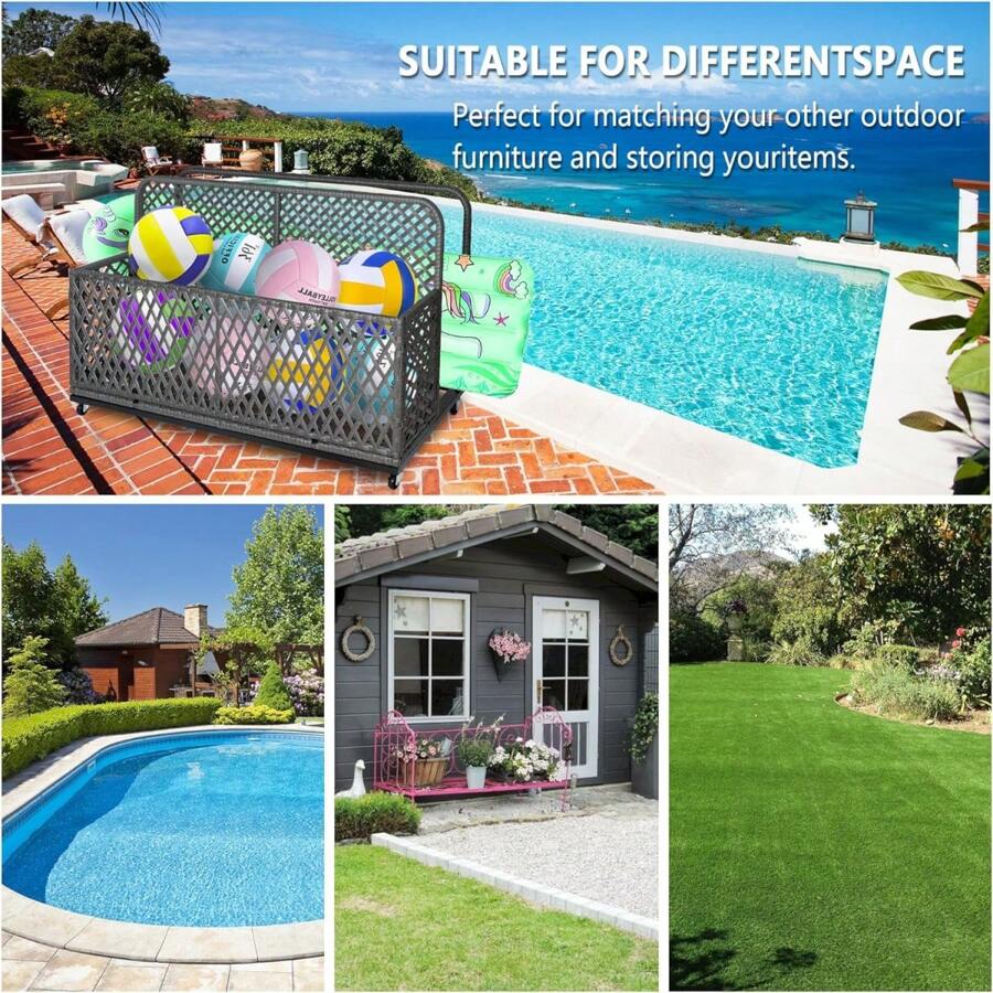 Poolside Float Storage, Outdoor Storage, Patio Basket, Storage Box, PE ...