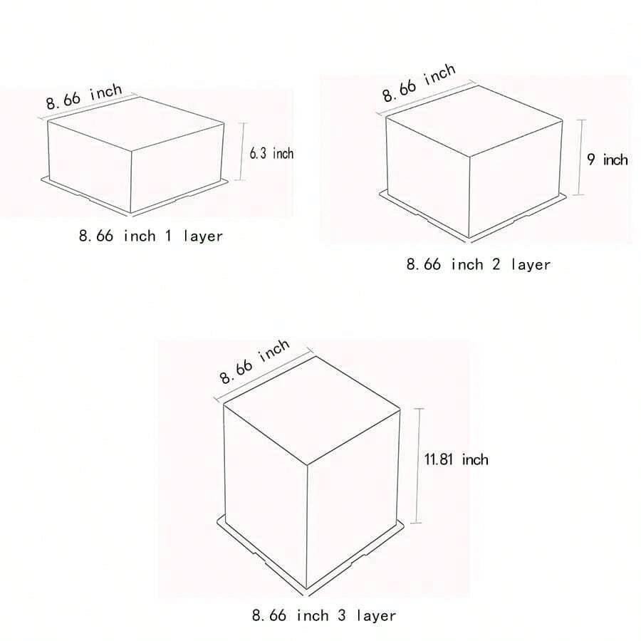 Transparent Birthday Cake Box 8-Inch Baking Party Birthday Packaging ...