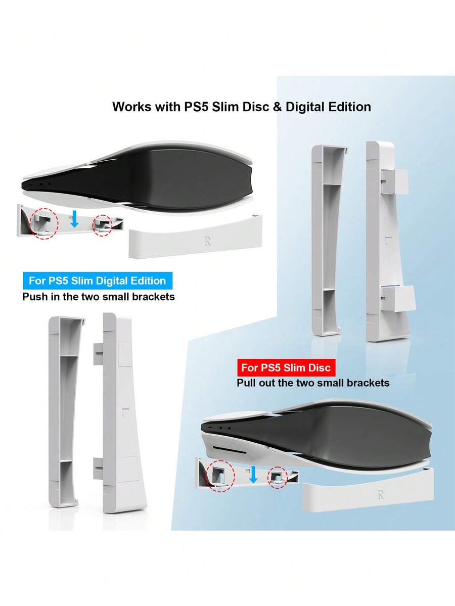 Ps5 Slim Game Console Vertical Stand For Digital & Disc Version, With ...