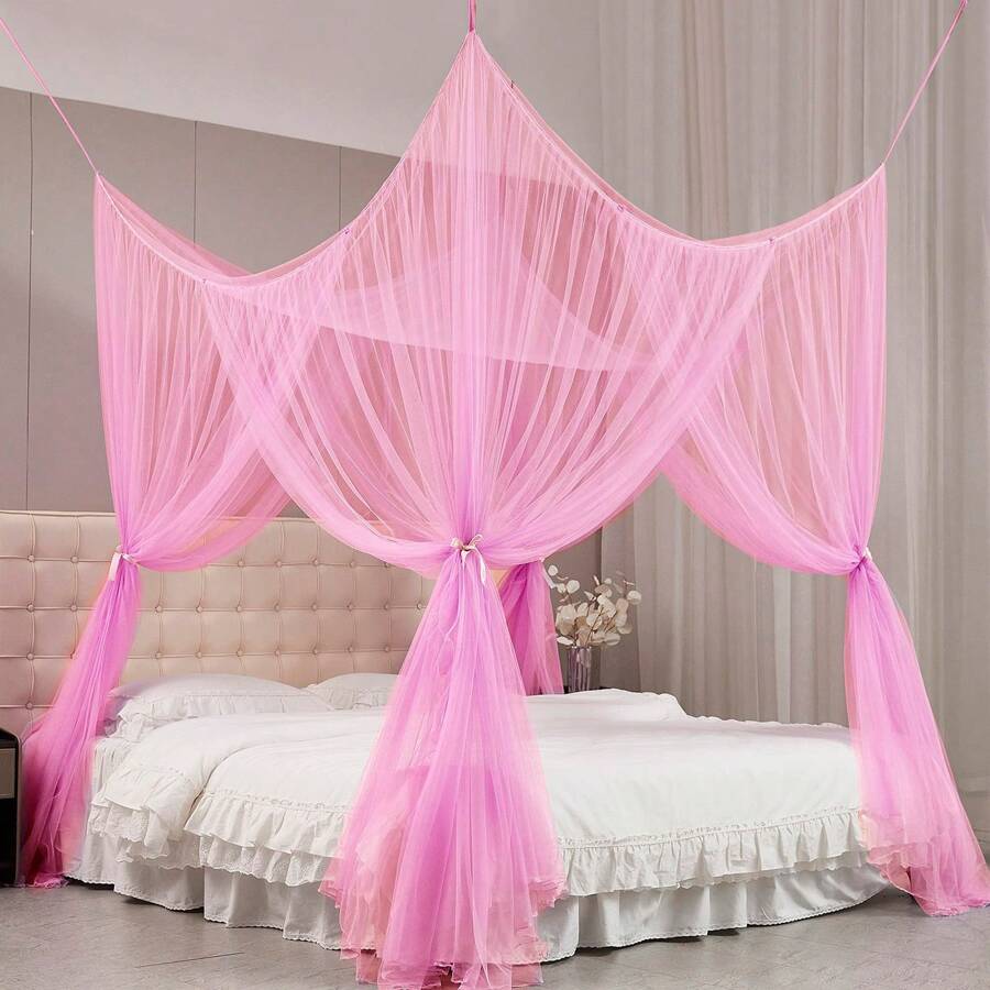 4 Corner Post Bed Canopy, Mosquito Net For Bed, Bed Canopy Curtains For ...