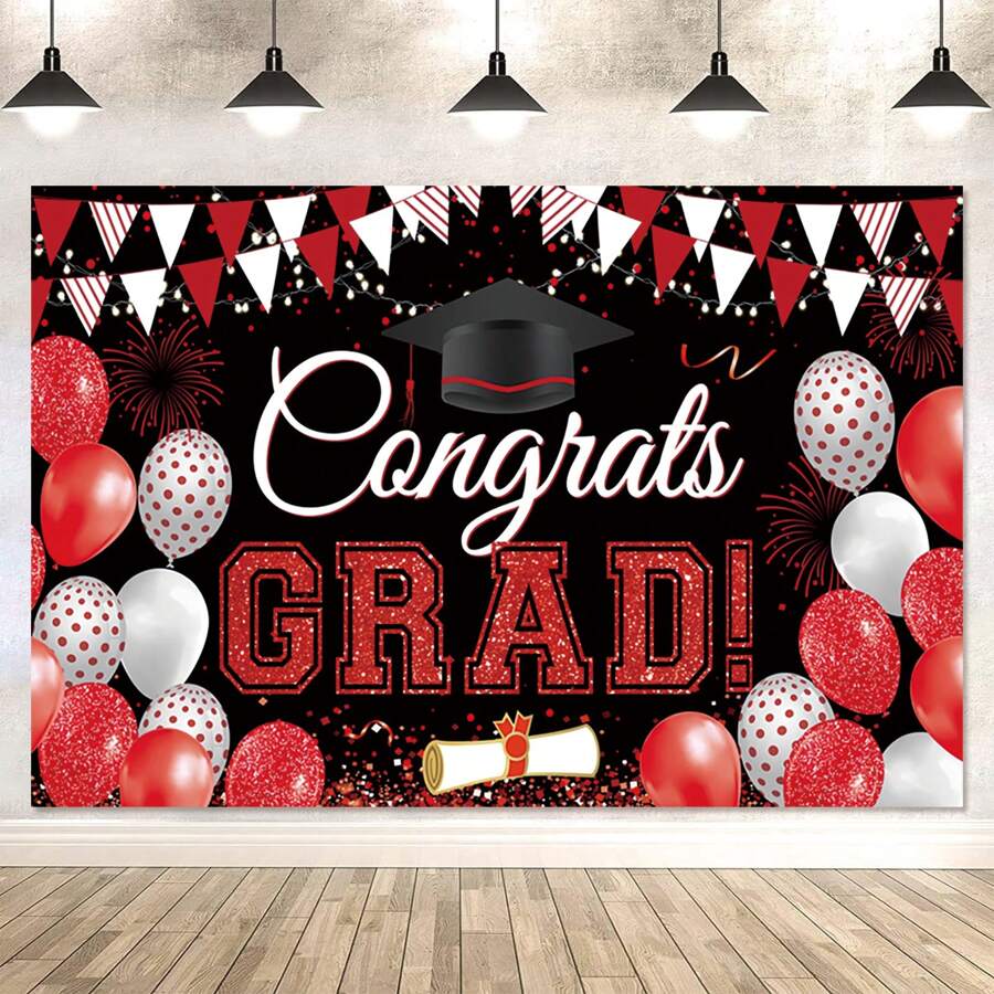 5*3 Feet 2024 Graduation Backdrop Various Styles Glitter Large ...