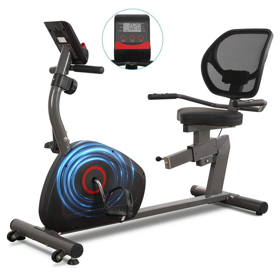 Recumbent Exercise Bike For Home Stationary Bike Sturdy Quiet 8 Levels ...