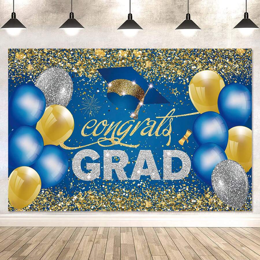 5*3 Feet 2024 Graduation Backdrop Various Styles Glitter Large ...
