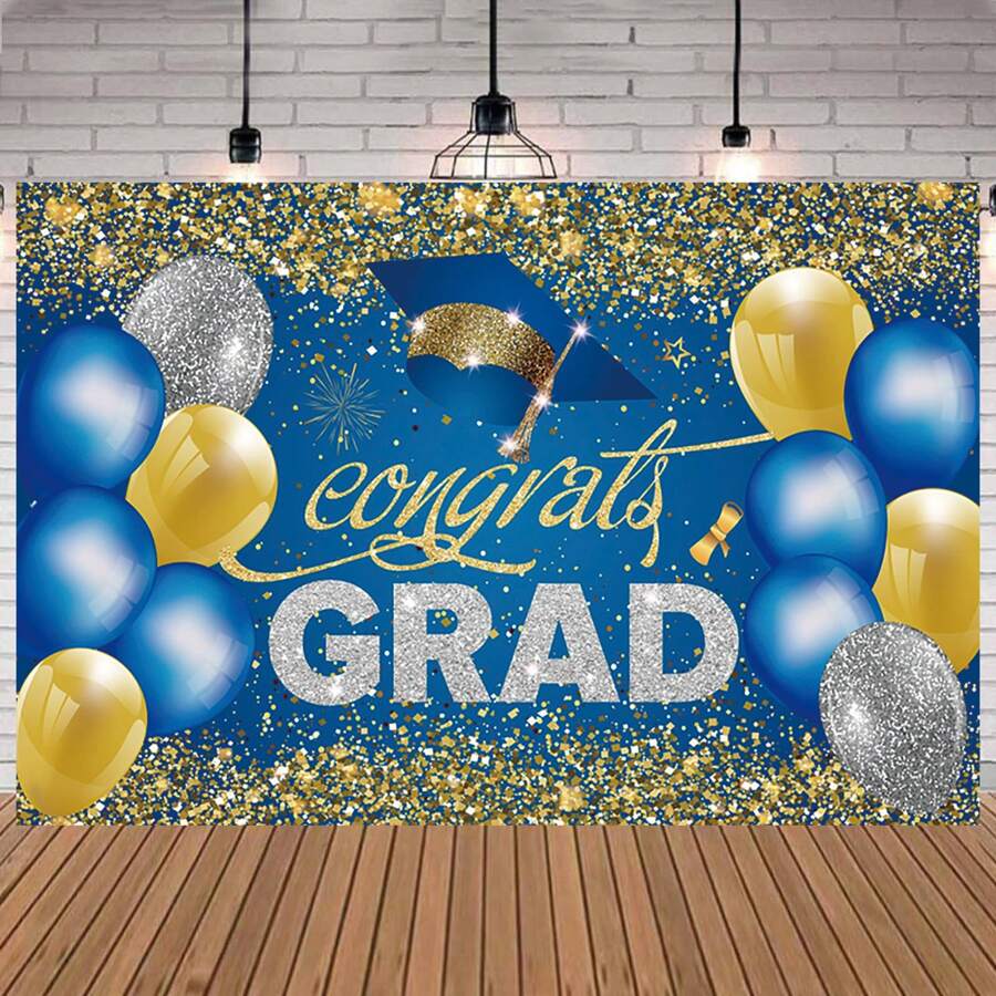 5*3 Feet 2024 Graduation Backdrop Various Styles Glitter Large ...