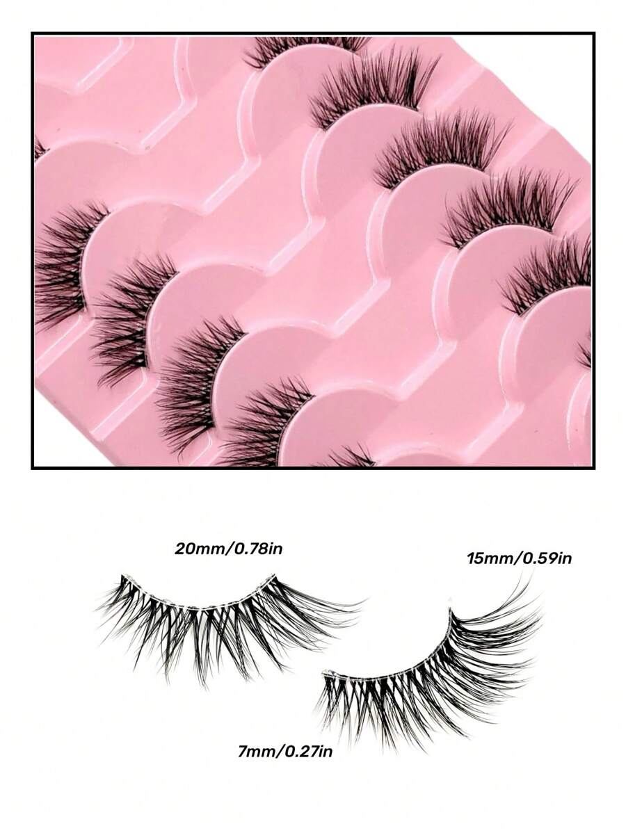 10 Pairs Half Lashes With Clear Band Natural Looking Eyelashes Cross ...