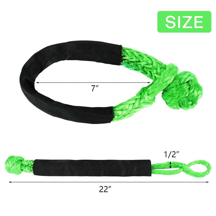 2pcs Synthetic Soft Shackle Ropes With Ring Road Recovery Rope For ...