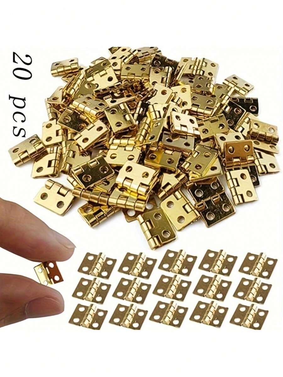 Gold 2-Fold Miniature Hinge With Nails, Folding & Flat Hinges 4-Hole ...