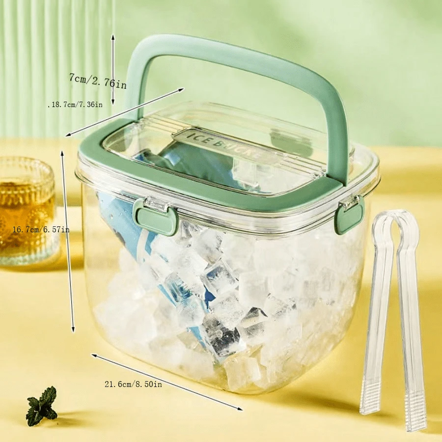 Household Ice Bucket Camping Plastic Ice Box Portable Outdoor Clear Ice ...