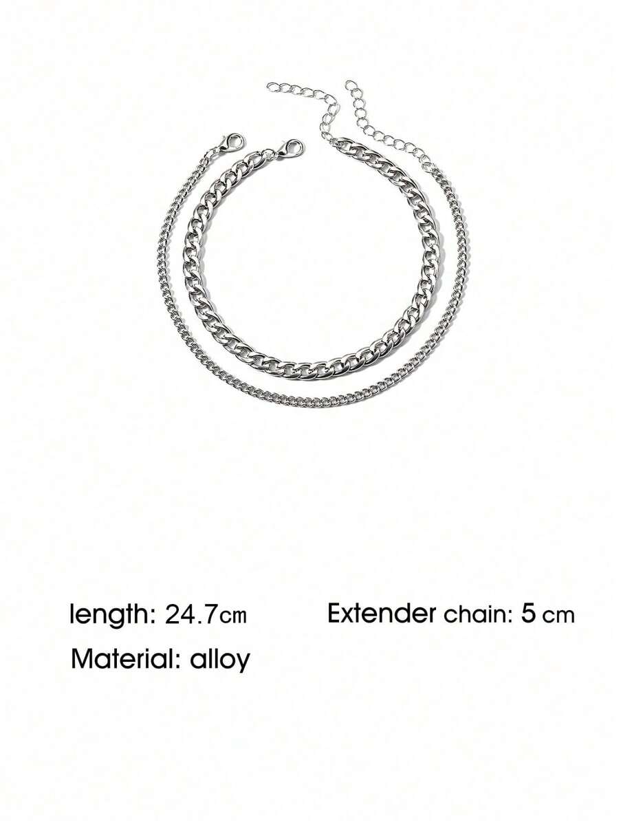 1pc Personalized Alloy Anklet With Unique Design, Multi-layered ...