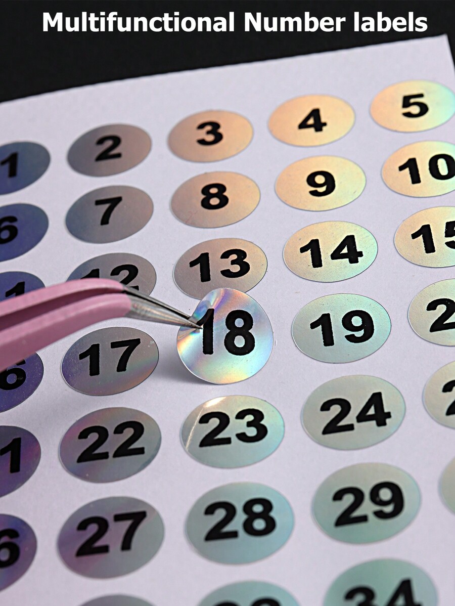 10 Sheets 1 To 50 Number Pattern Stickers Nail Polish Bottle Stickers, Self-Adhesive Labels ...