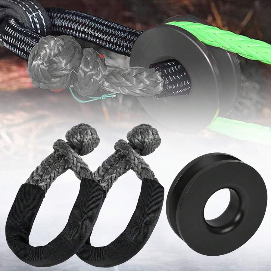 2pcs Synthetic Soft Shackle Ropes With Ring Road Recovery Rope For ...