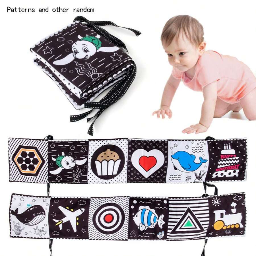 High-Contrast Soft Book In Black And White, Suitable For 0-12 Month Old ...