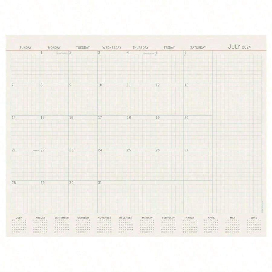 July 2024 - June 2025 Vintage Professional Large Desk Pad Monthly ...