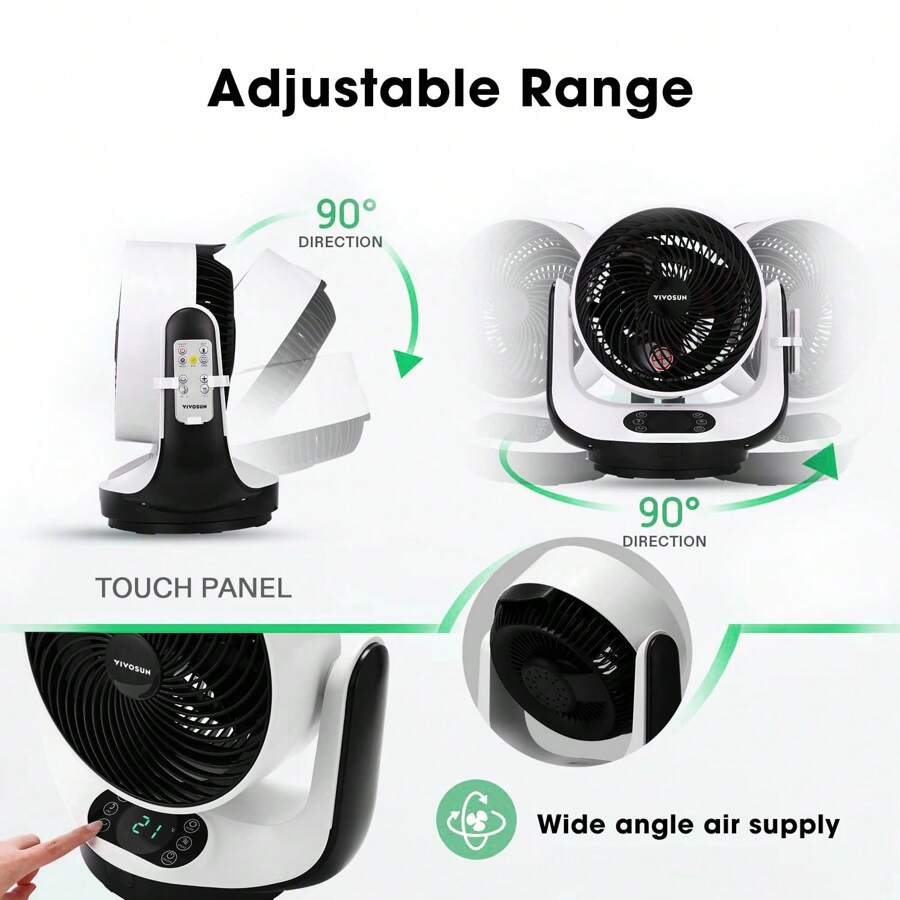 VIVOSUN 13 Inch Air Circulator Fan, 45W Strong Wind Floor Fan ...