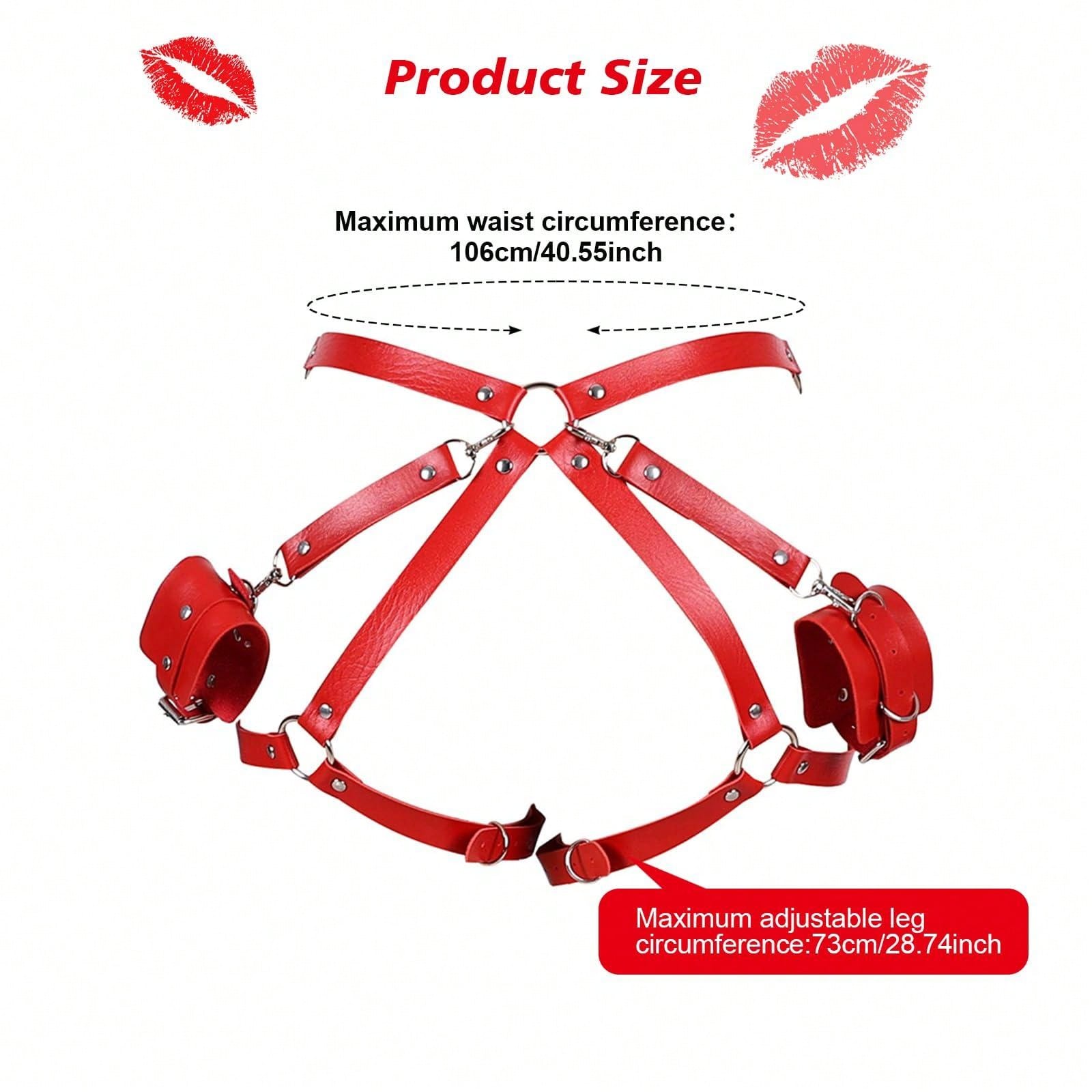 BDSM Bondage Set With 12 Sides Fun Position Dice Leather Hands And Feet Thighs Bondage Erotic ...