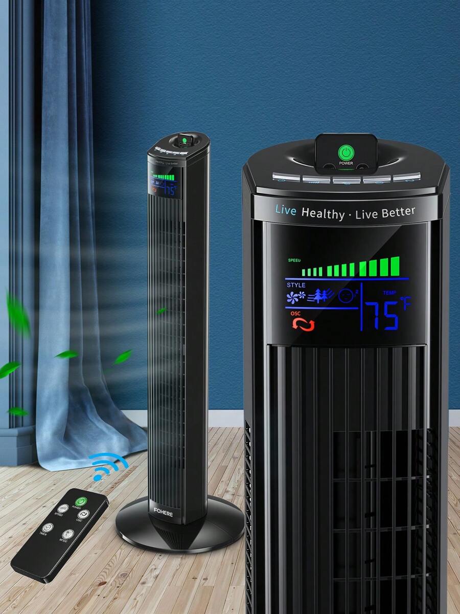 Tower Fan, 36" Oscillating Tower Cooling Fan With Remote Control, 12 ...