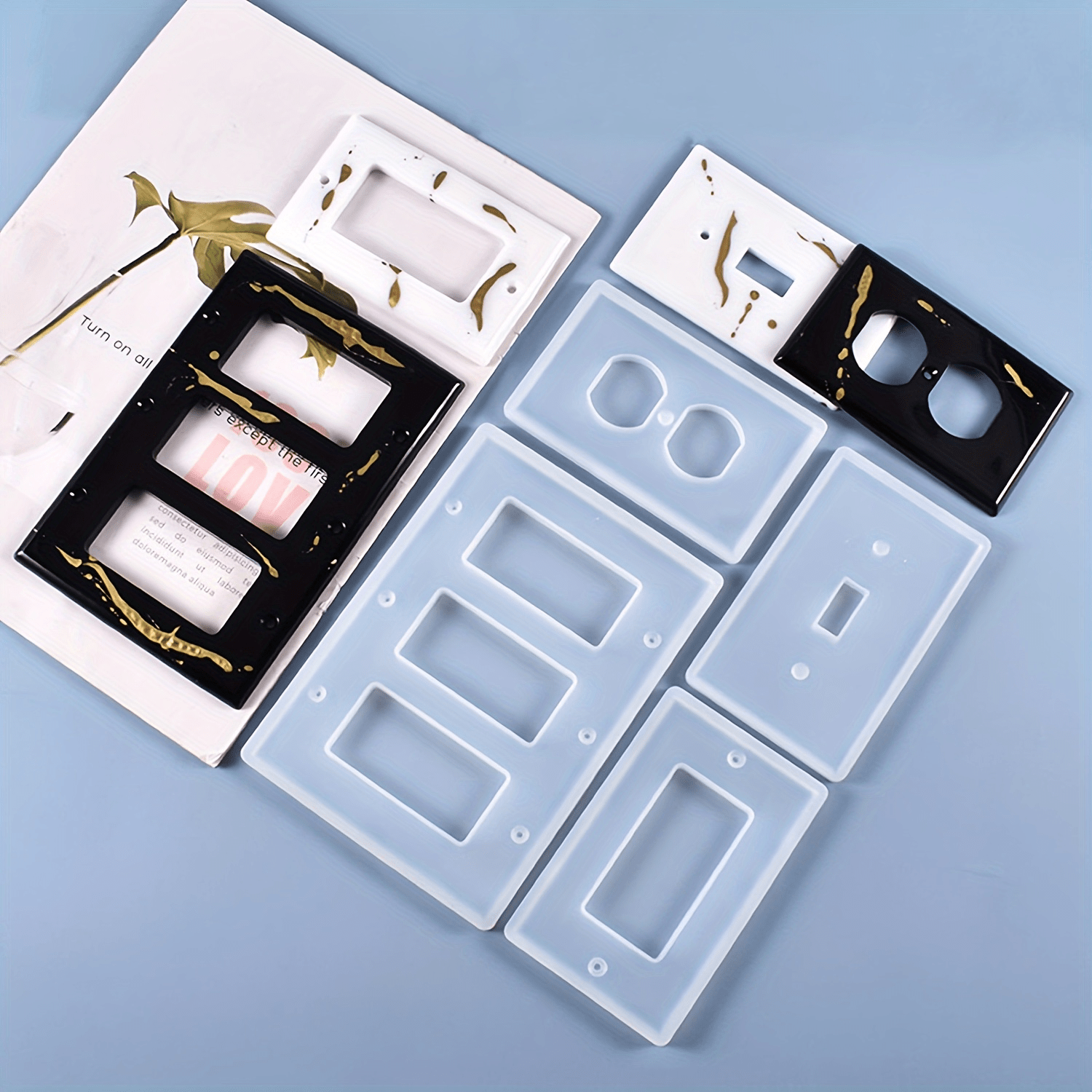 6 Packs Resin Silicon Molds For Light Switch Cover, Standard Switch ...