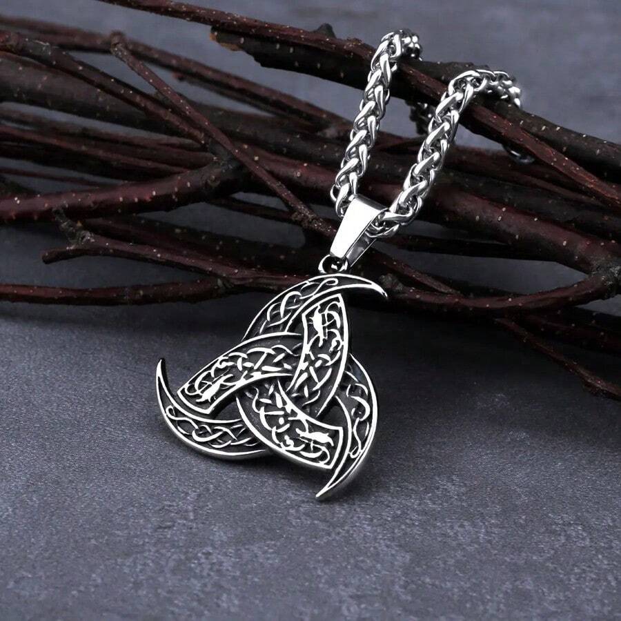Vintage Celtic Knot Rune Necklace For Men's Nordic Viking Trinity ...