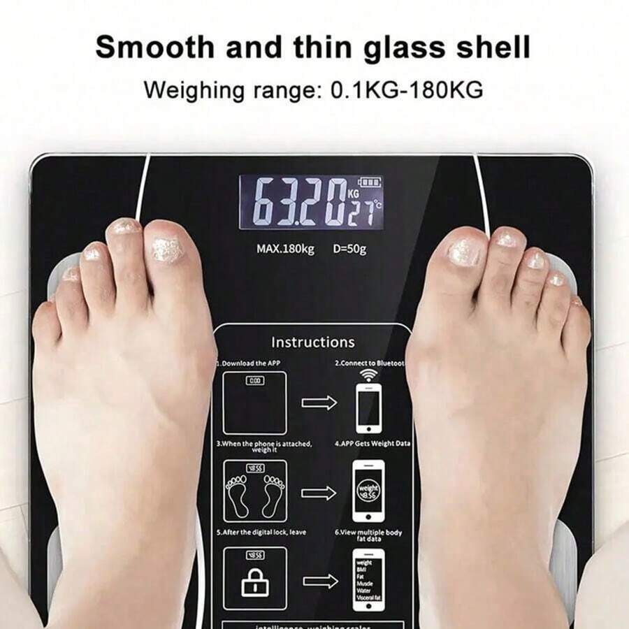 1pc Intelligent Digital Weight And Fat Scale, Bathroom Smart Weighing ...