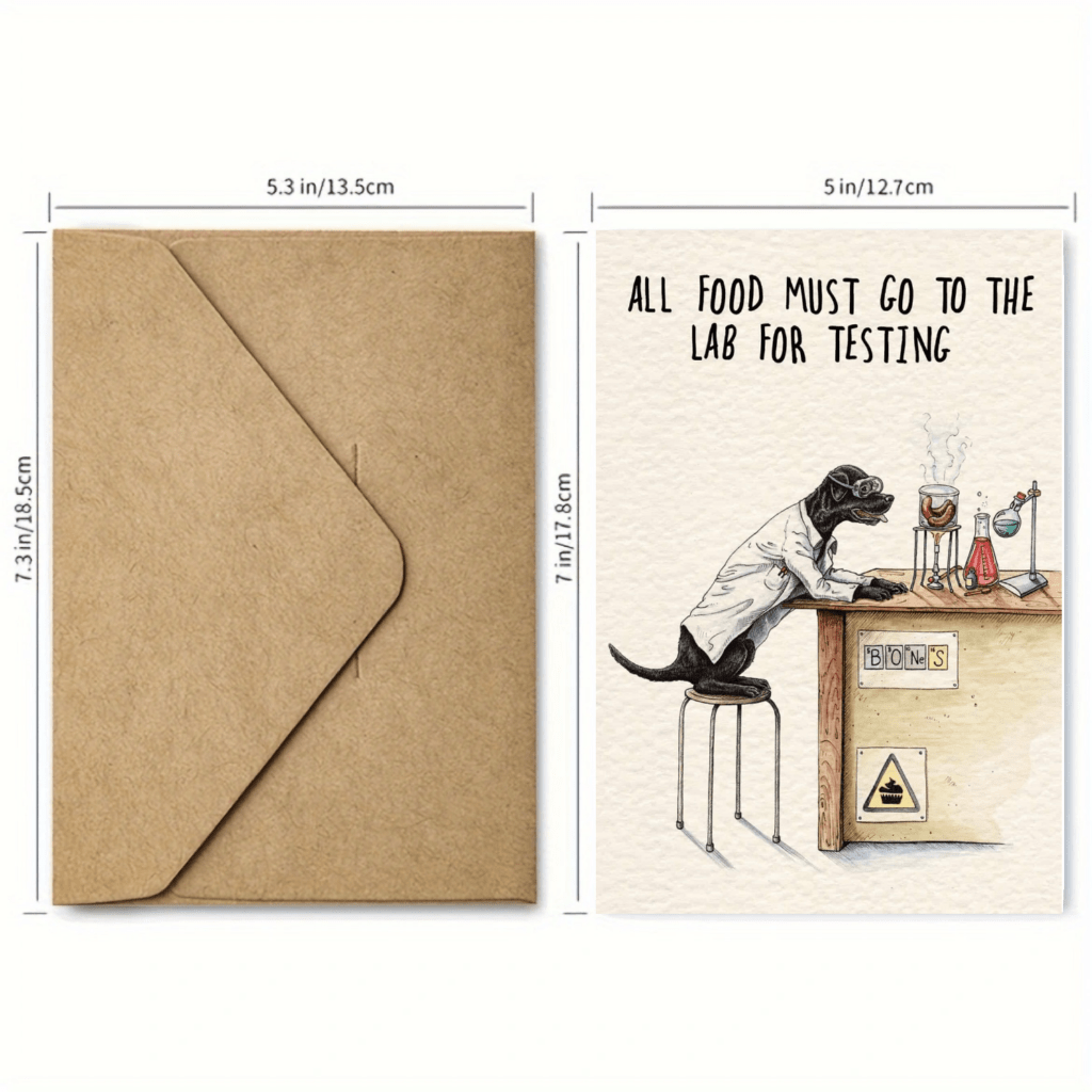 All Food Must Go To The Lab For Testing Card - Black Lab Card - Black ...