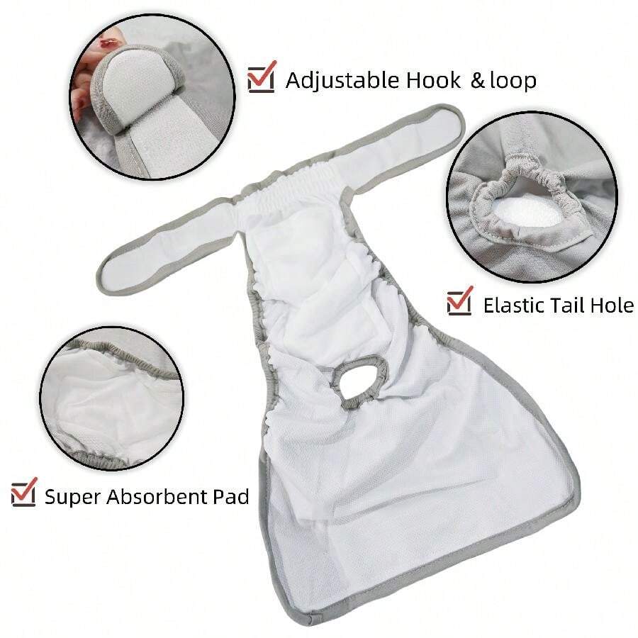 Stock Clearance Washable Reusable Female Dog Period Diapers For Heat ...