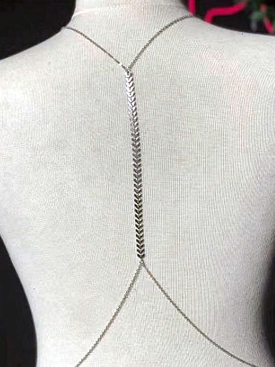 1pc Sexy Airplane Shaped Fishbone Chain Back Body Chain For Women Daily ...