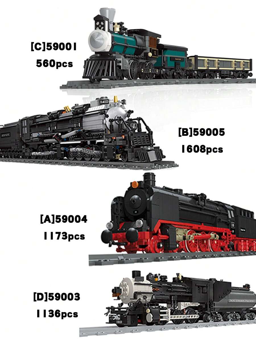 Steam Locomotive Building Block Set DIY Railway Express Self Assembly ...